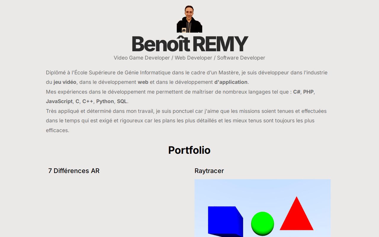 Benoît REMY - Portfolio
